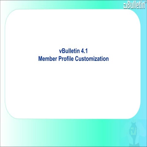 vBulletin forum software Profile customization | PPTX