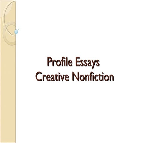Profile essays | PPT