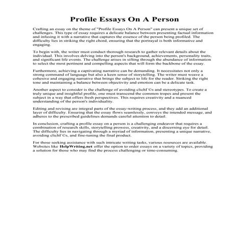 Profile Essays On A Person. 018 Profile Essay On Person Essays After ...
