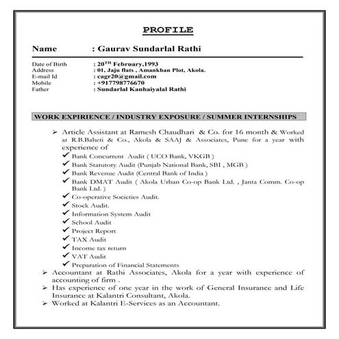Profile gaurav rathi | PDF