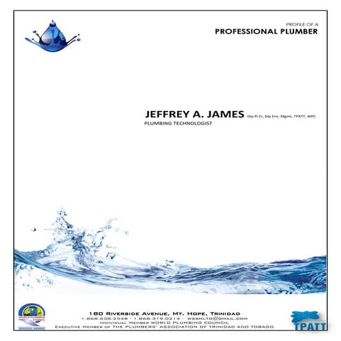 Profile of a professional plumber jeffrey james | PDF