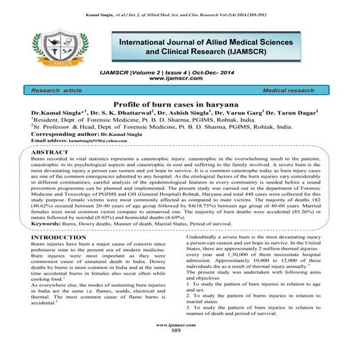 Profile of burn cases in haryana | PDF