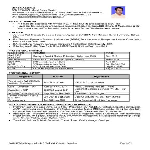 Profile Of Manish Aggarwal Pdf