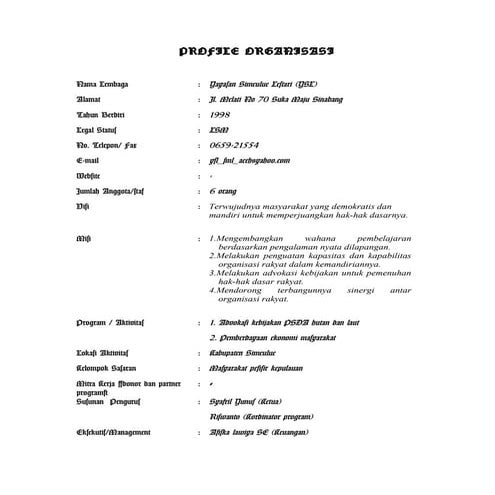 Profile organisasi ysl | DOC