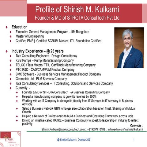 Business Profile of Shirish Kulkarni (October 2021) | PDF