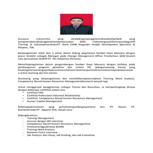 Profil Gustyana Indrasmitha | DOCX