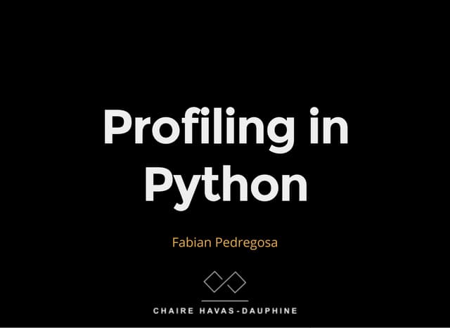 Profiling In Python Ppt