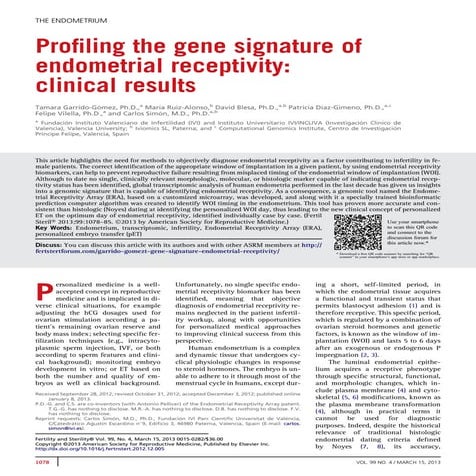 Profiling the gene signature | PDF