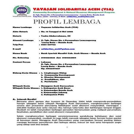 Profil lembaga ysa | DOC