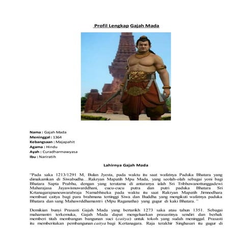 Profil lengkap gajah mada | DOCX