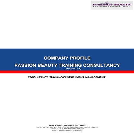 Profil Syarikat Passion Beauty Training Consultancy 2014 | PDF