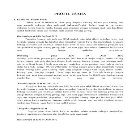 Profil usaha | DOCX