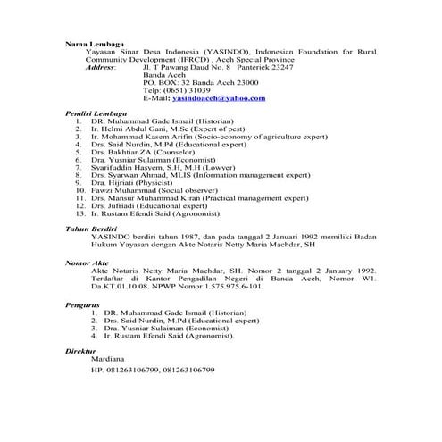 Profile organisasi yab | DOC