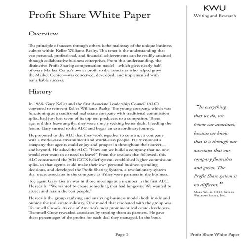 KW Profit Share White Paper | PDF