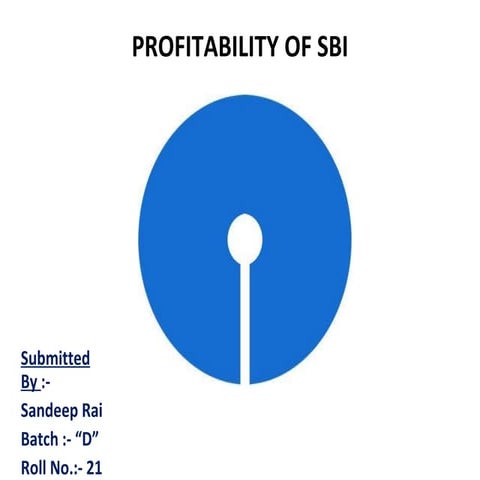 Profitability of sbi | PPT
