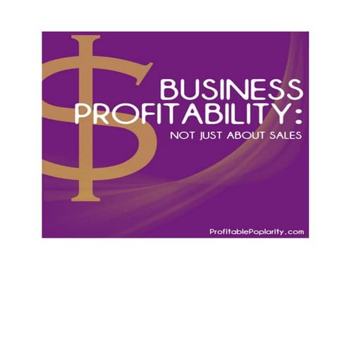 Business Profitability: Not Just About Sales | DOCX | Business ...