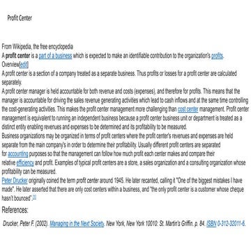 Profit Center versus Peter Drucker comments.pptx