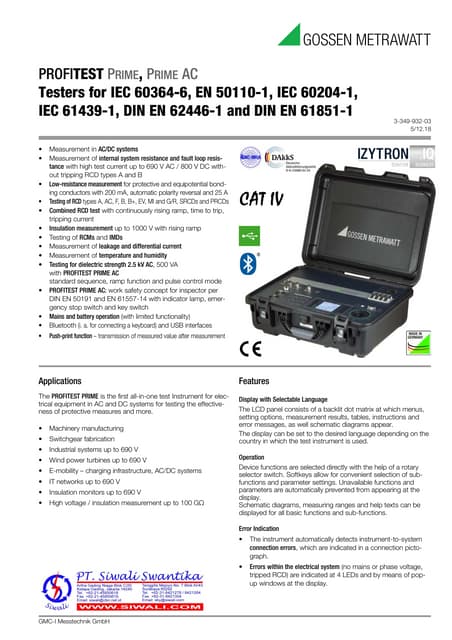 Datasheet profitest mbase_mtech (1) | PDF