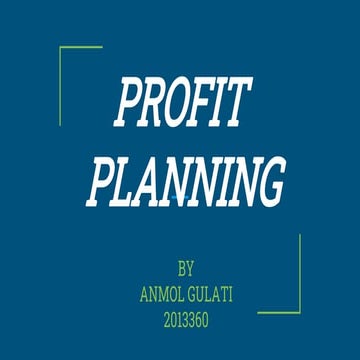 Profit planning & profitability management | PPTX