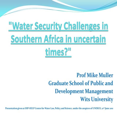 water security presentation jun 2011 | PDF