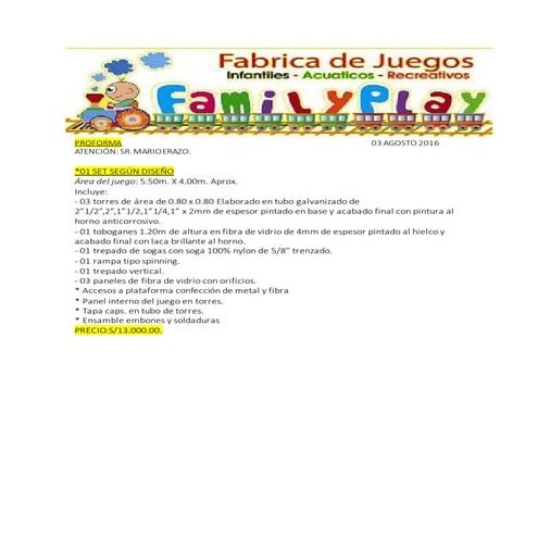 Proforma sr. mario erazo. | DOCX