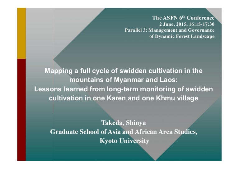 Mapping a full cycle of swidden cultivation in the mountains of Myanmar ...