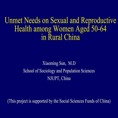 APCRSHR10 Virtual abstract presentation of Prof Xiaoming Sun | PPT | Pregnancy | Reproductive Health