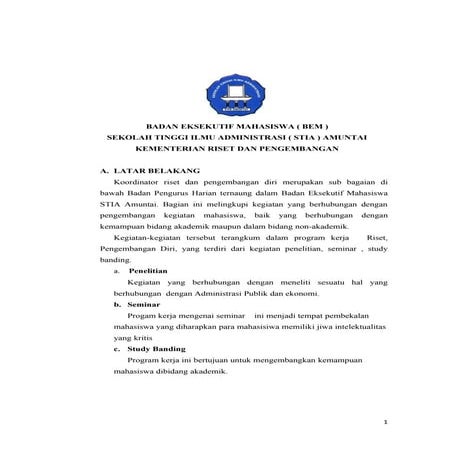 Program Kerja BEM | DOC