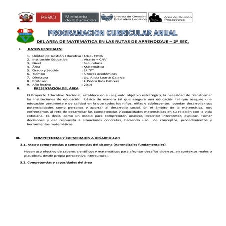 Malla curricular sexto | DOCX