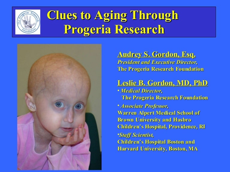 Progeria Research Foundation at Partnering for Cures