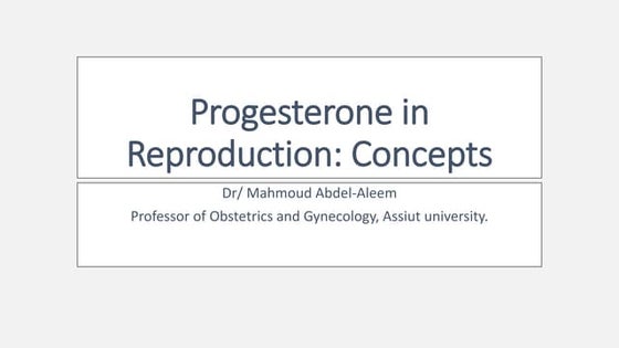 Role of progesterone in pregnancy | PPT