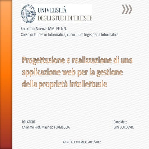 Progettazione e realizzazione di una applicazione web per la gestione ...