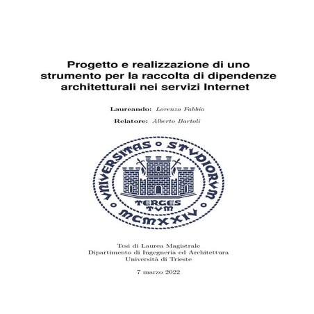 Progetto e realizzazione di uno strumento per la raccolta di dipendenze ...