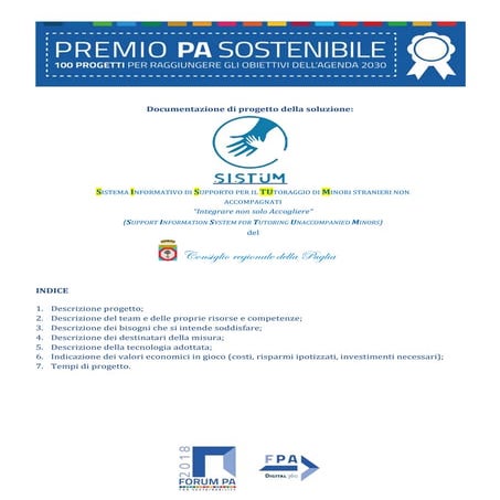 SISTUM - SISTEMA INFORMATIVO DI SUPPORTO PER IL TUTORAGGIO DI MINORI ...