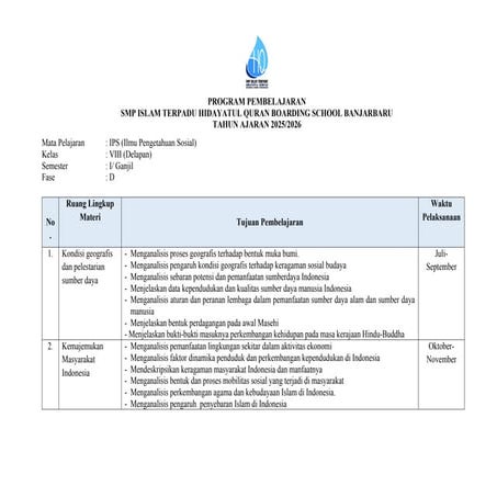Program pembelajaran IPS 8 GANJIL kurikulum merdeka.docx