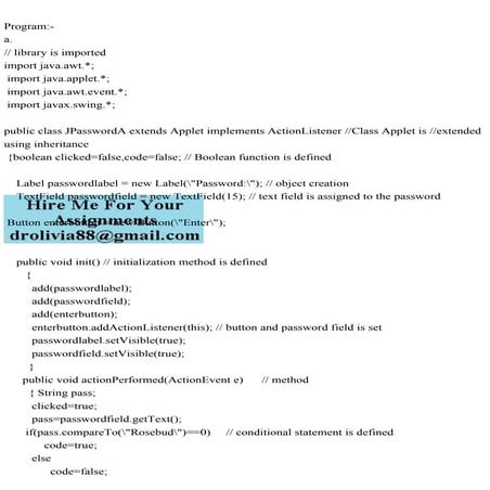 Program A Library Is Importedimport Javaawt Import Jpdf