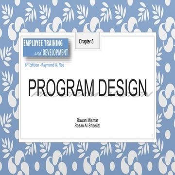Chapter 5 - Program design (Training) | PPT