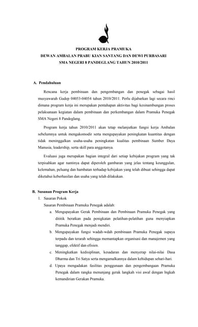 Program kerja pramuka | DOCX