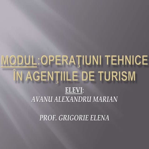 Program traseu turistic | PPTX