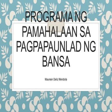 Programa ng pamahalaan mendiola smc | PPT