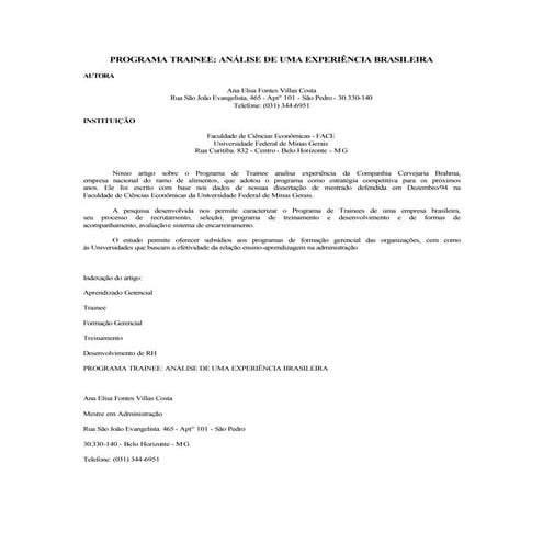 Programa de Trainee | PDF