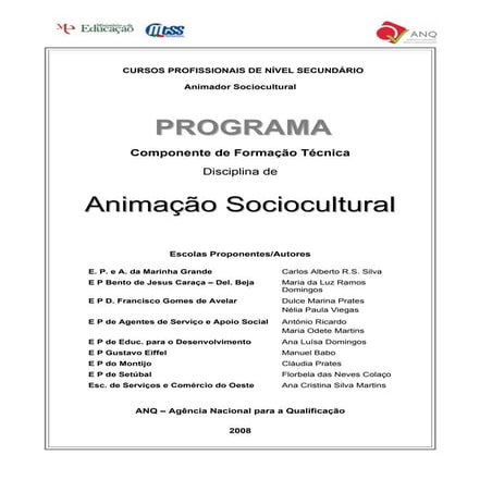 Programa animação sociocultural | PDF