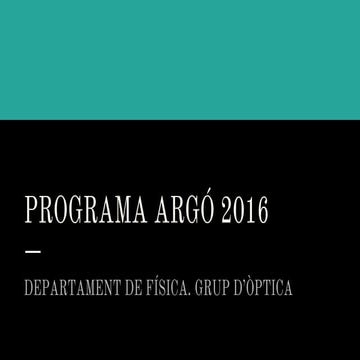 Programa argó 2016 | PPT