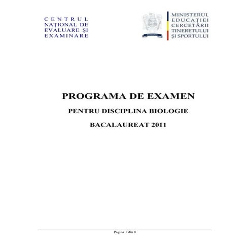 Programa bac biologie | PDF