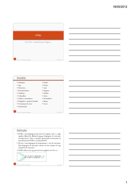 HTML- conceitos. pptx | PPT
