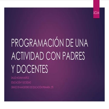 Programación de una actividad con padres y docentes | PPTX