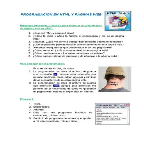 Programación en html y páginas web | PDF