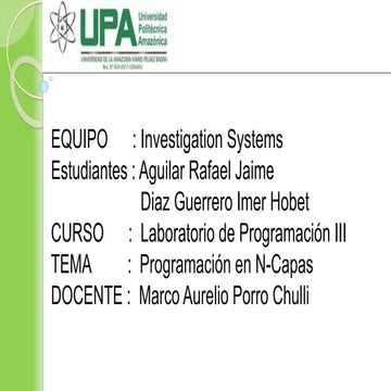 Programación en N-capas | PPTX