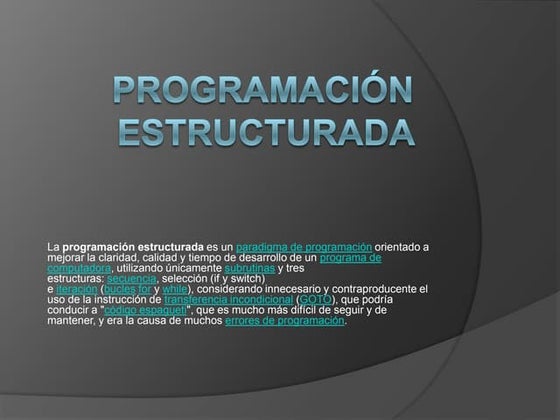 Programación estructurada | PPT