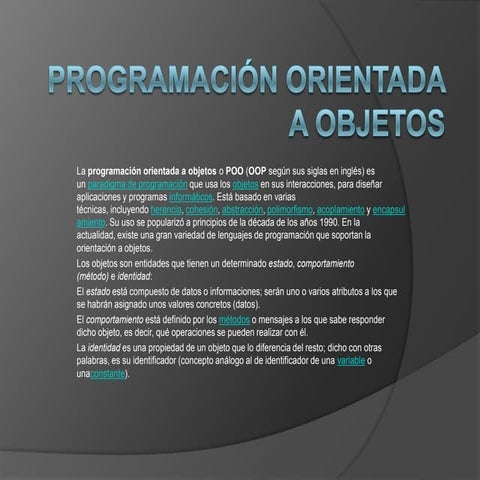 Programación orientada a objetos | PPTX